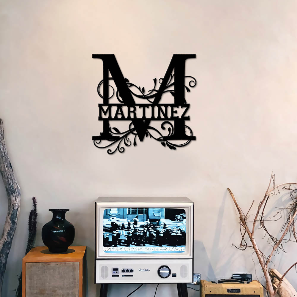 Martinez Family Monogram Metal Sign - Lopack Co